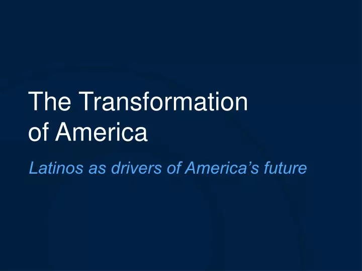 PPT - The Transformation of America PowerPoint Presentation, free ...