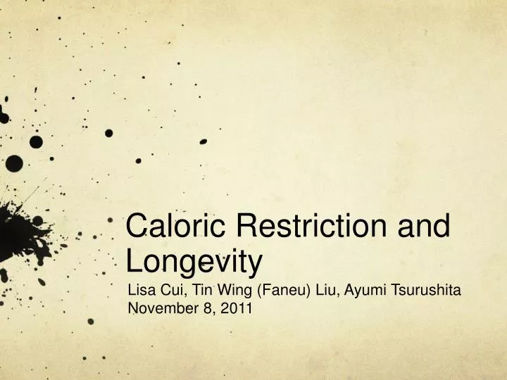 PPT - Caloric Restriction and Longevity PowerPoint Presentation, free ...