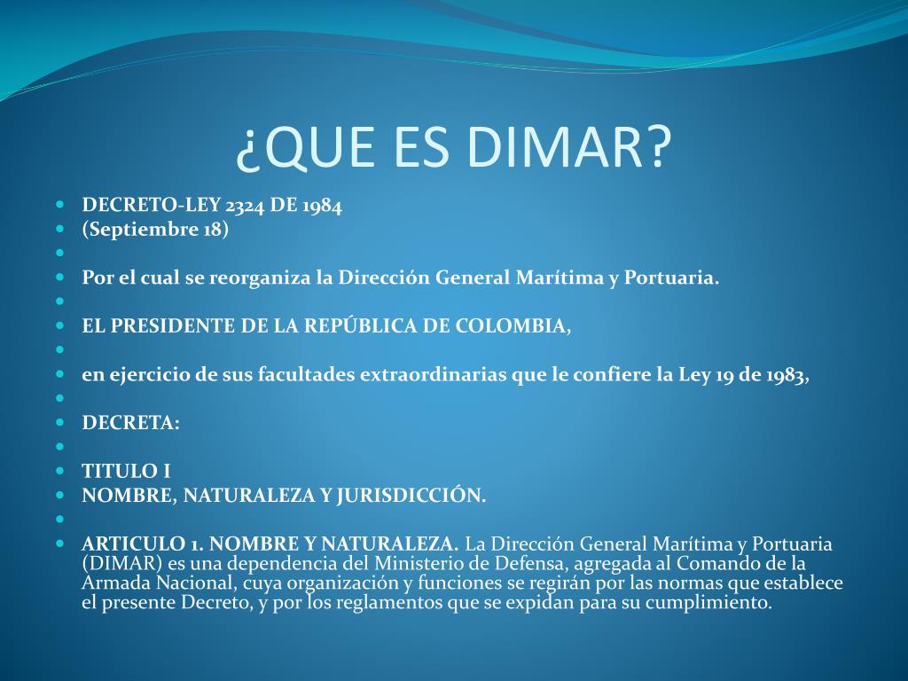 PPT - DIMAR DIRECCION GENERAL MARITIMA Y PORTUARIA PowerPoint ...