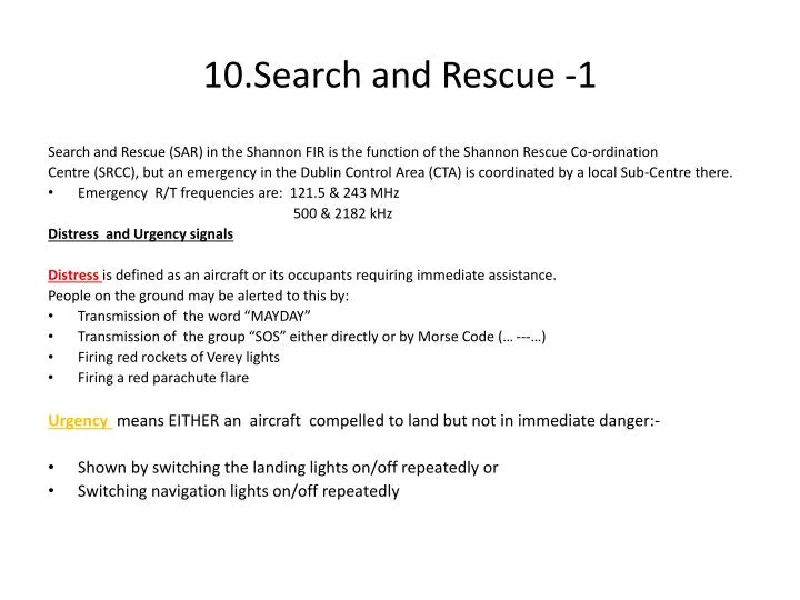 PPT - 10.Search and Rescue -1 PowerPoint Presentation, free download ...