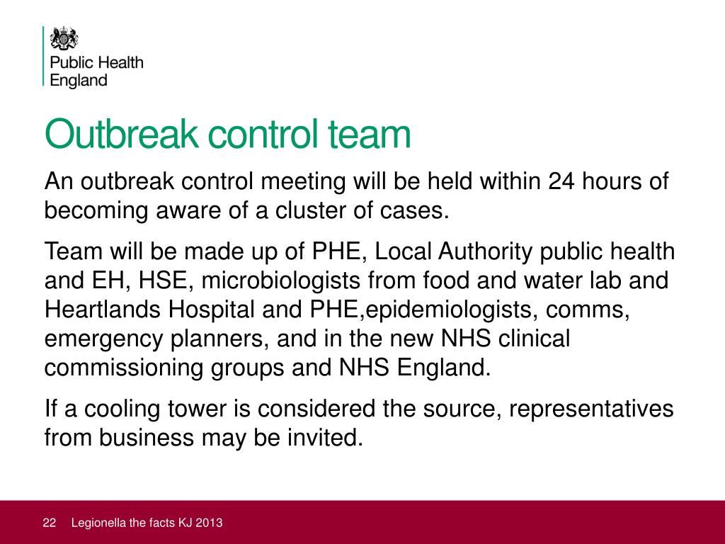 PPT - Legionella- The facts. The epidemiology of legionella in the W ...