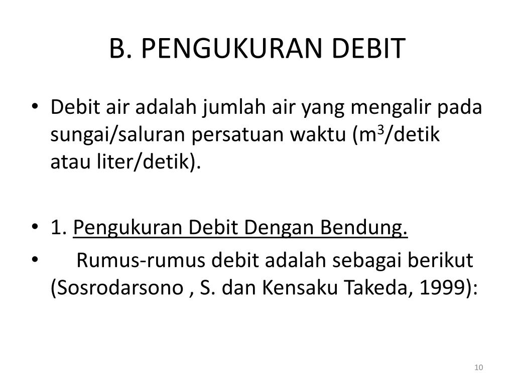 PPT - VI. KUALITAS AIR DAN DEBIT PowerPoint Presentation, free download ...