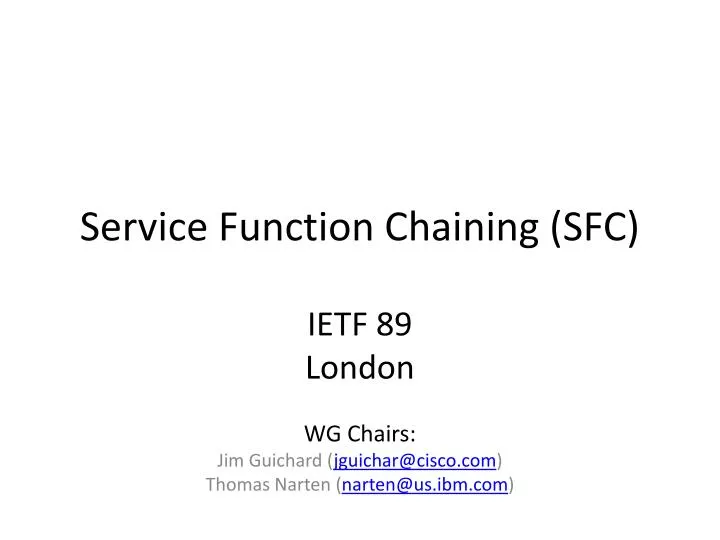 PPT - Service Function Chaining (SFC) PowerPoint Presentation, free ...