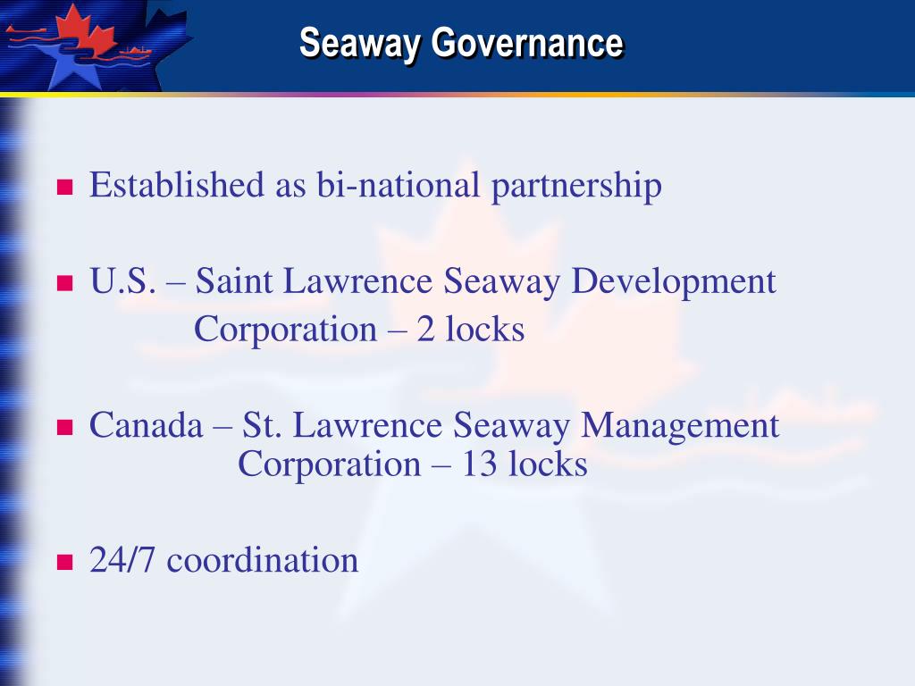 PPT - The St. Lawrence Seaway – The Marine Highway as a Global Economic ...