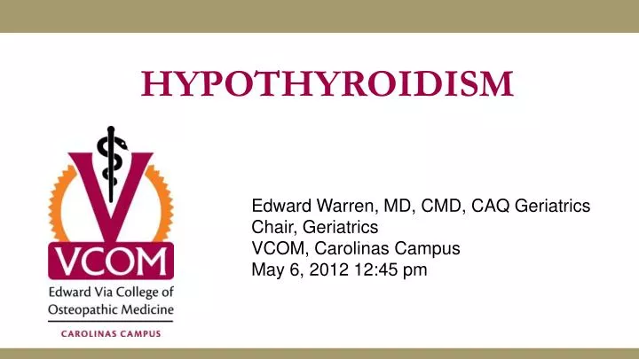 PPT - HYPOTHYROIDISM PowerPoint Presentation, free download - ID:1999576
