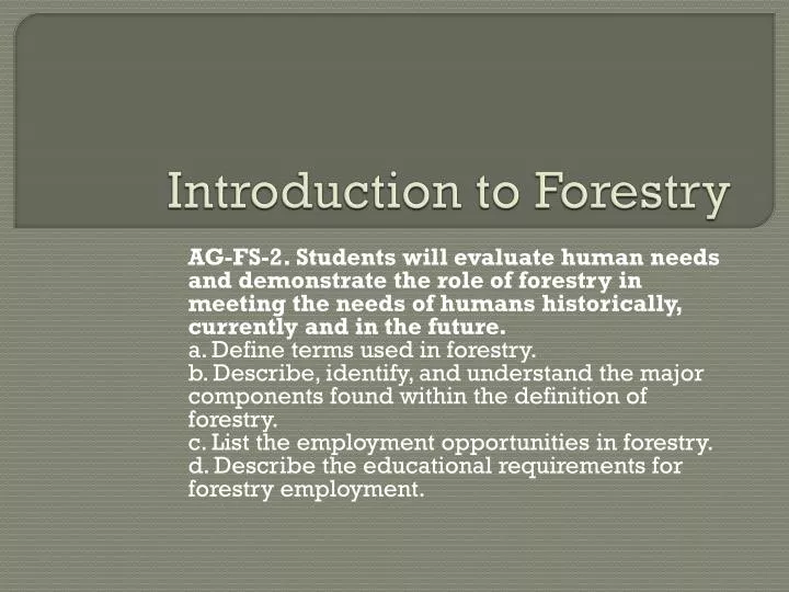 PPT - Introduction to Forestry PowerPoint Presentation, free download ...