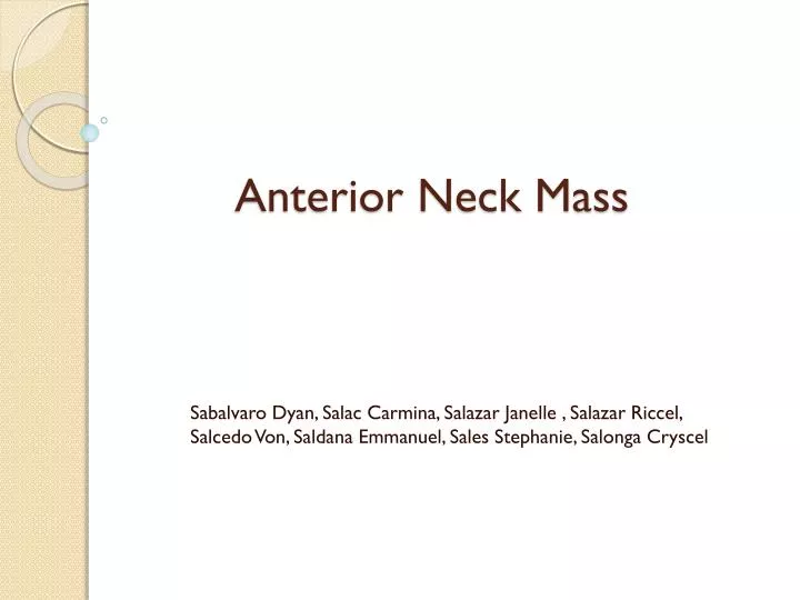 PPT - Anterior Neck Mass PowerPoint Presentation, free download - ID ...