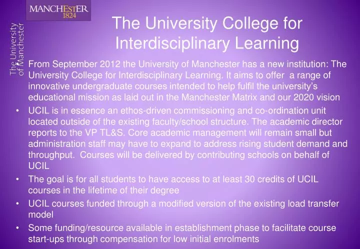 PPT - The University College for Interdisciplinary Learning PowerPoint ...