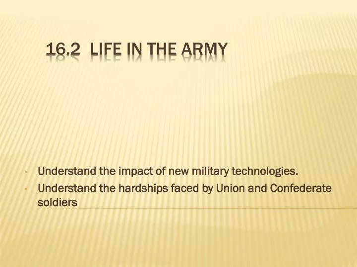 PPT - 16.2 Life in the army PowerPoint Presentation, free download - ID ...