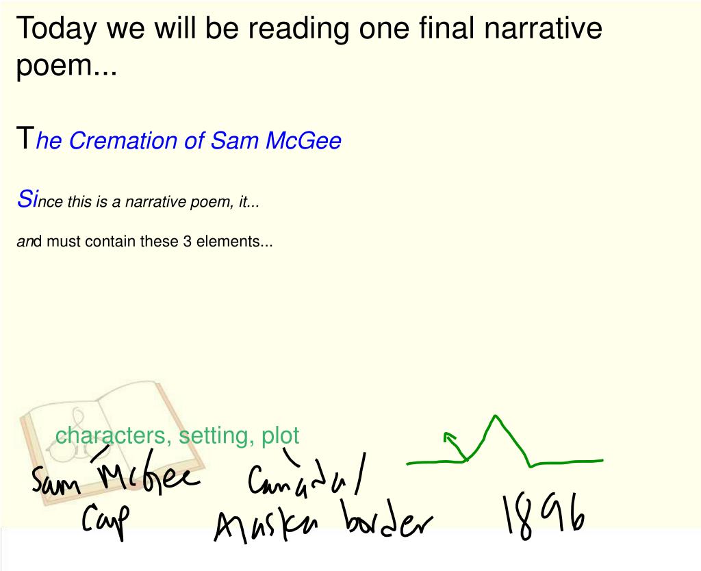 PPT - March 3, 2014 Narrative poetry - Cremation of Sam McGee H omework ...