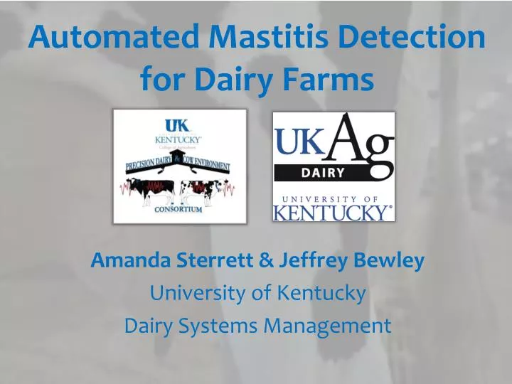 PPT - Automated Mastitis Detection for Dairy Farms PowerPoint ... PPT - Automated Mastitis Detection for Dairy Farms PowerPoint ...