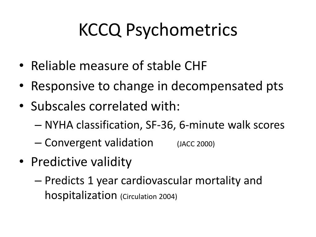 PPT - Patient-reported Measures: KCCQ and CHF outcomes PowerPoint ...