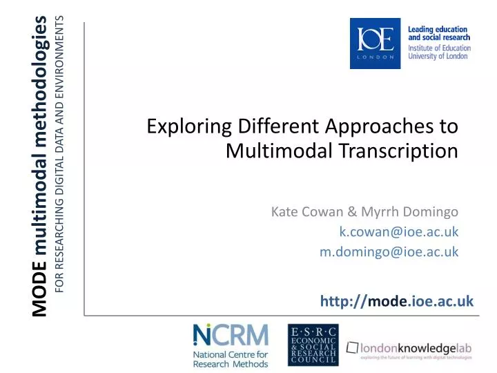 PPT - MODE multimodal methodologies FOR RESEARCHING DIGITAL DATA AND ...