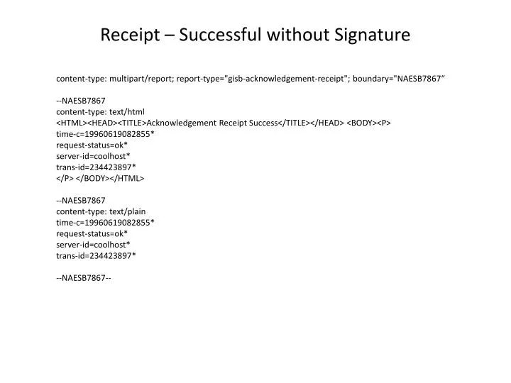 PPT - Receipt – Successful without Signature PowerPoint Presentation ...