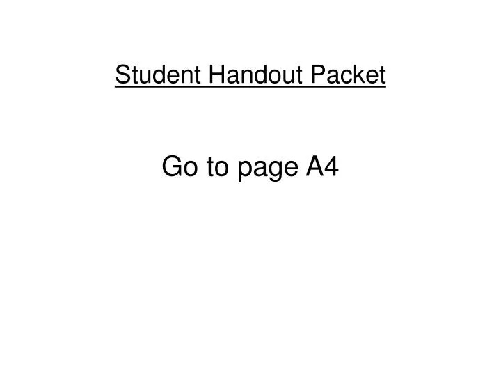 PPT - Student Handout Packet PowerPoint Presentation, free download ...