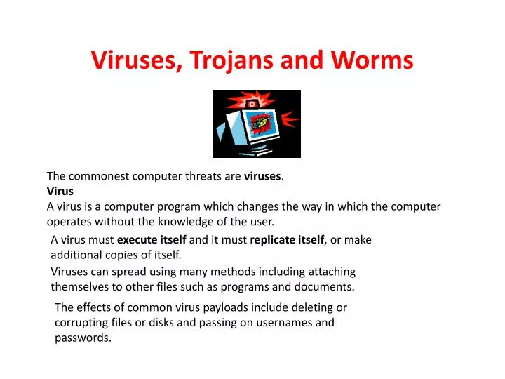 PPT - Viruses, Trojans and Worms PowerPoint Presentation, free download ...