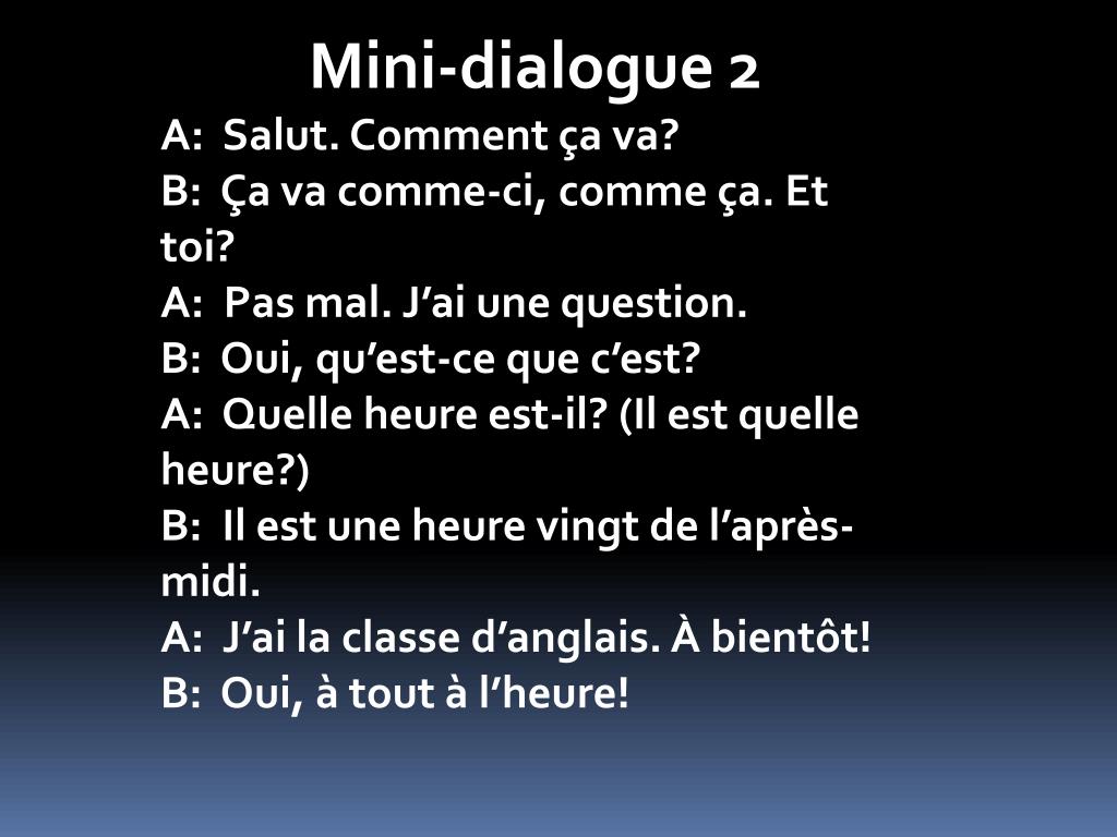 PPT - Mini-dialogues Bon Voyage – Leçons Préliminaires PowerPoint ...