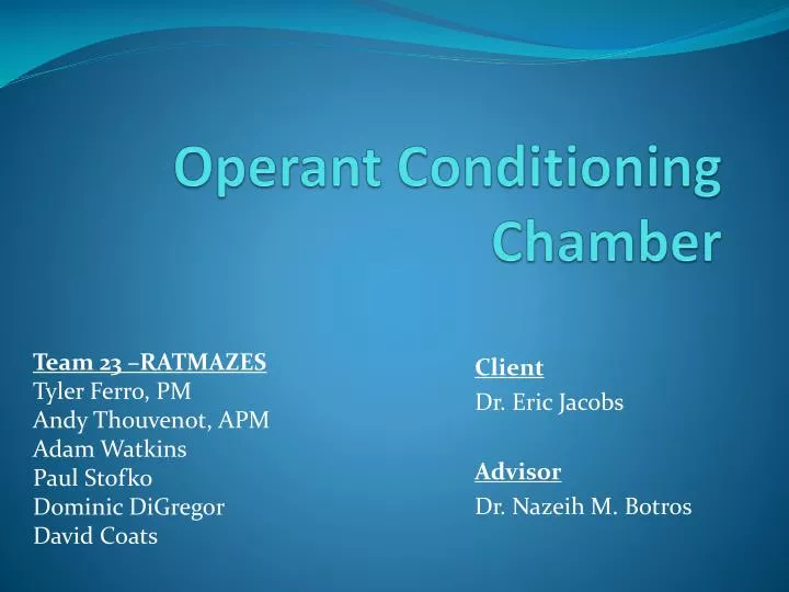 PPT - Operant Conditioning Chamber PowerPoint Presentation, free ...