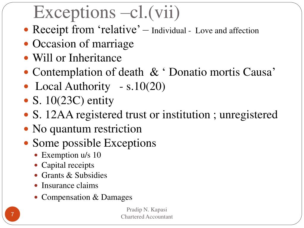 PPT - Taxation of Gift and Income S. 56(2)(vii) & (viia) PowerPoint ...