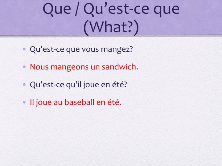 PPT - Les mots interrogatifs PowerPoint Presentation - ID:2006710