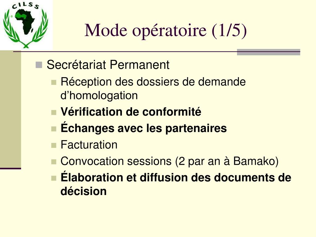 PPT - Composition et mode opératoire du Comité Sahélien des Pesticides ...