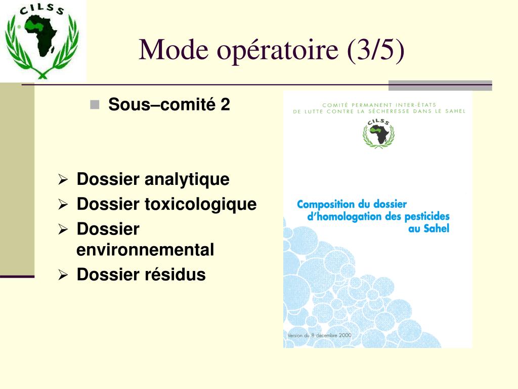PPT - Composition et mode opératoire du Comité Sahélien des Pesticides ...