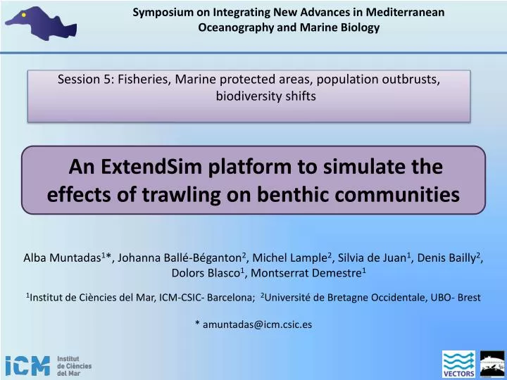 PPT - An ExtendSim platform to simulate the effects of trawling on benthic communities ...