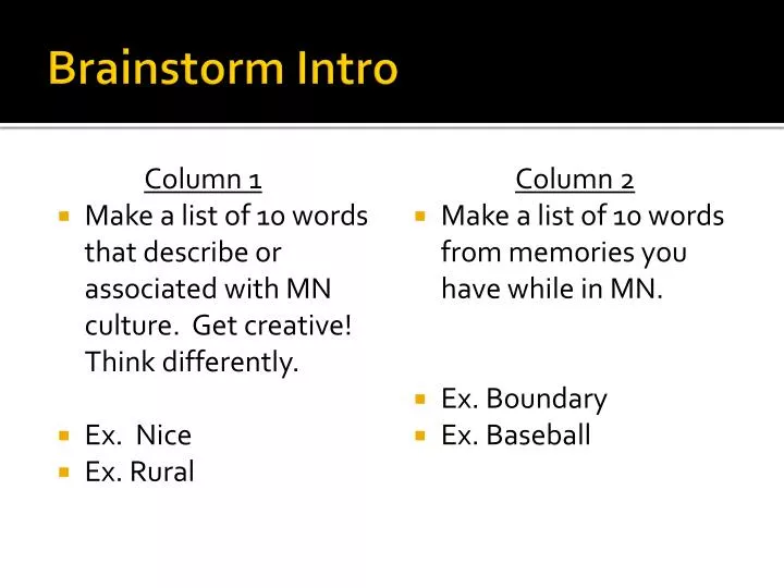 PPT - Brainstorm Intro PowerPoint Presentation, free download - ID:2007636