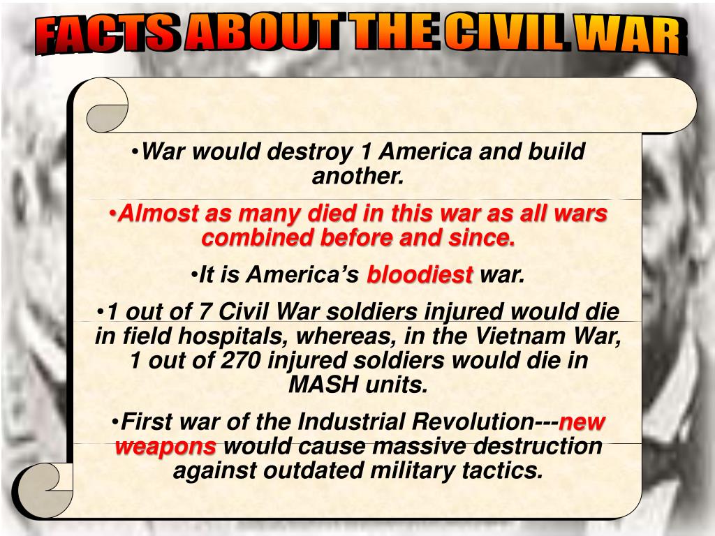 PPT - FACTS ABOUT THE CIVIL WAR PowerPoint Presentation, free download ...