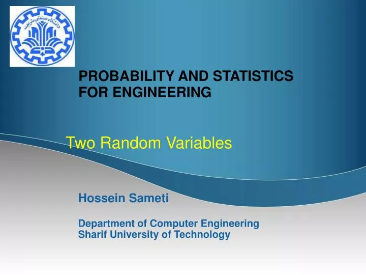 PPT - PROBABILITY AND STATISTICS FOR ENGINEERING PowerPoint ...