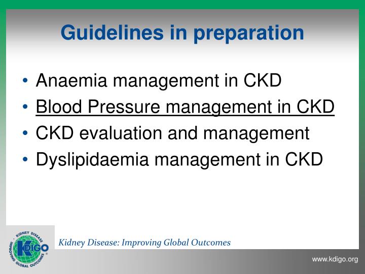 PPT - KDIGO Clinical Practice Guideline for Management of Blood ...