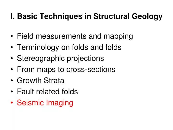 PPT - I. Basic Techniques in Structural Geology PowerPoint Presentation ...