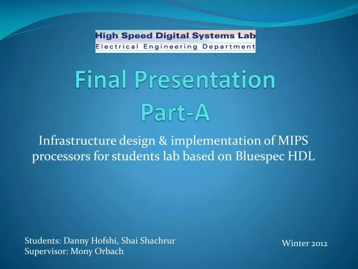 PPT - Final Presentation Part-A PowerPoint Presentation, free download ...