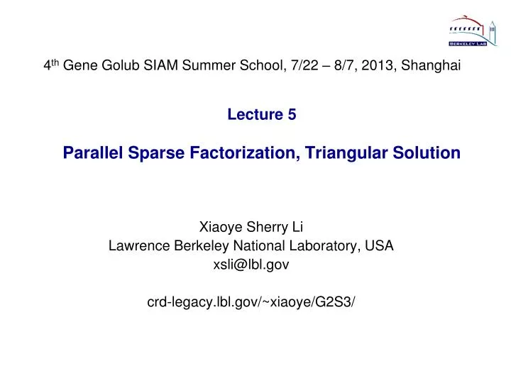 Ppt Lecture 5 Parallel Sparse Factorization Triangular Solution Powerpoint Presentation Id
