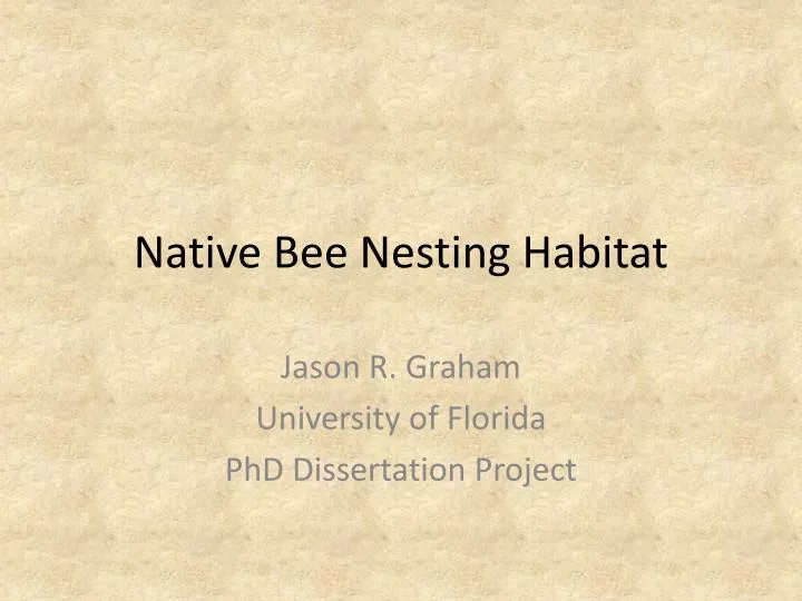 PPT - Native Bee Nesting Habitat PowerPoint Presentation, free download ...