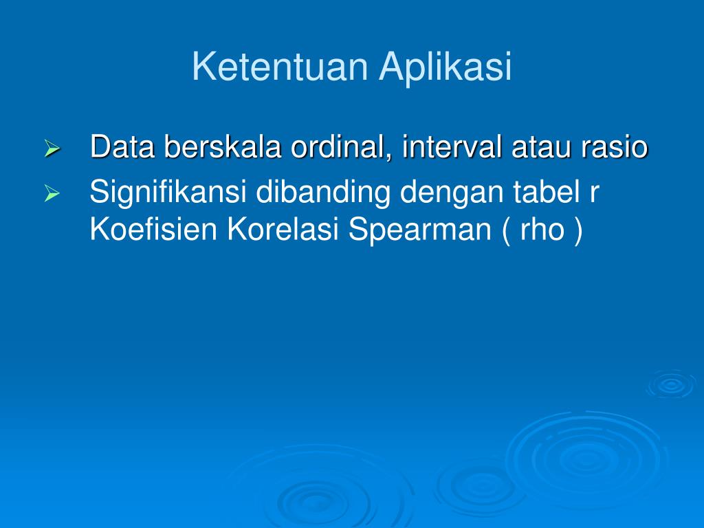 PPT - Koefisien Korelasi Tata Jenjang Spearman (rho) Oleh: Roni Saputra ...