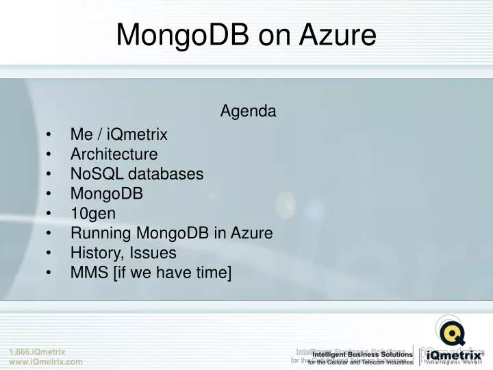 PPT - MongoDB on Azure PowerPoint Presentation, free download - ID:2010800