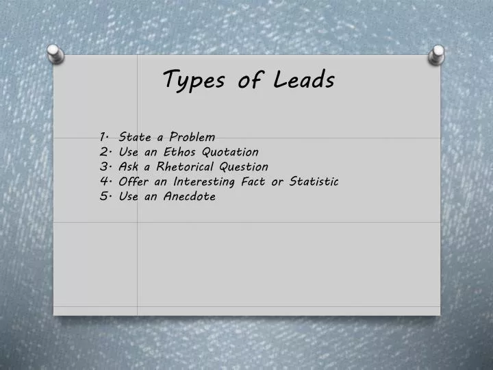 PPT - Types of Leads PowerPoint Presentation, free download - ID:2010815