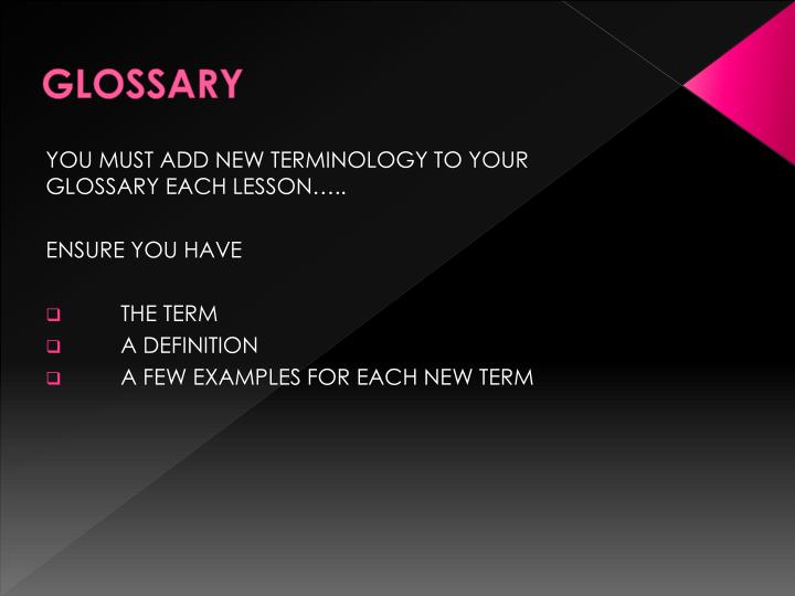 PPT - GLOSSARY OF TERMINOLOGY PowerPoint Presentation - ID:2010882