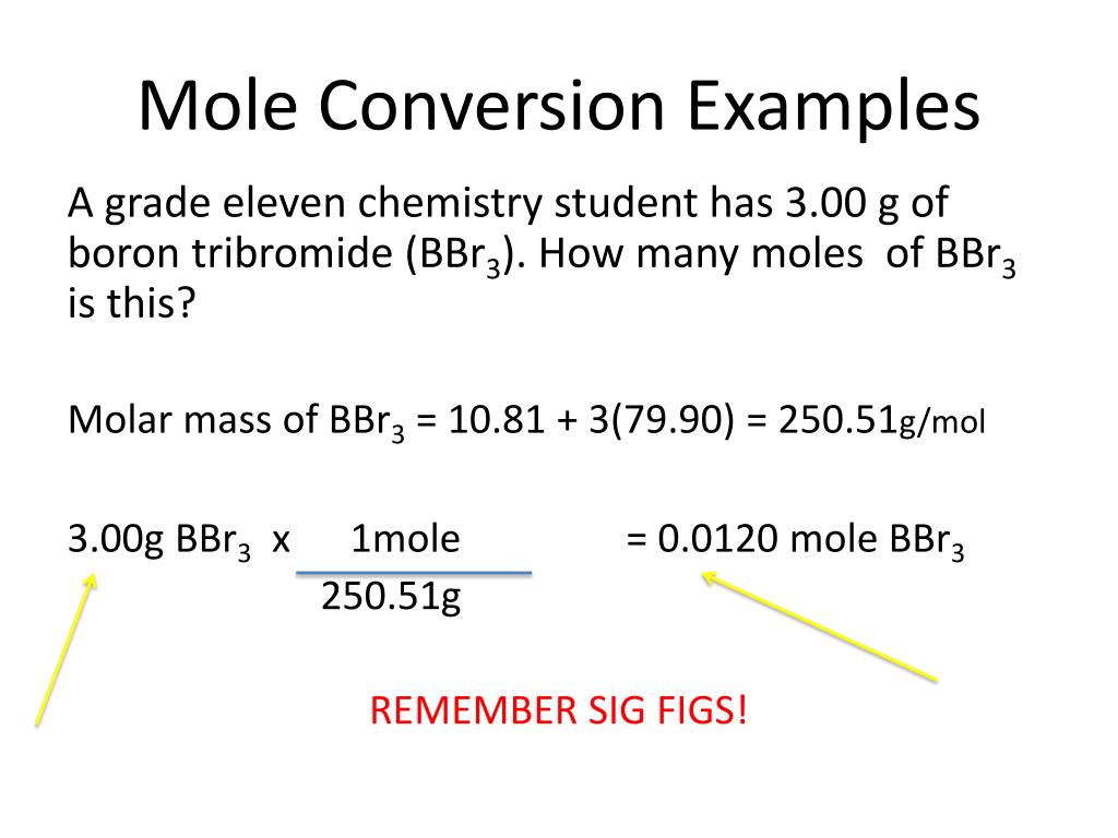 PPT Chemistry 20 Mole Conversions PowerPoint Presentation Free