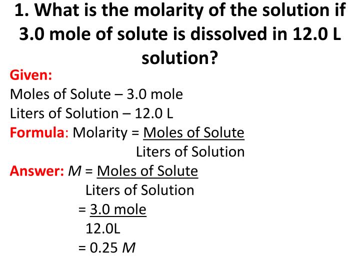 PPT - Molarity and Molality PowerPoint Presentation - ID:2012329