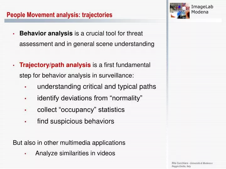 PPT - People Movement analysis: trajectories PowerPoint Presentation ...