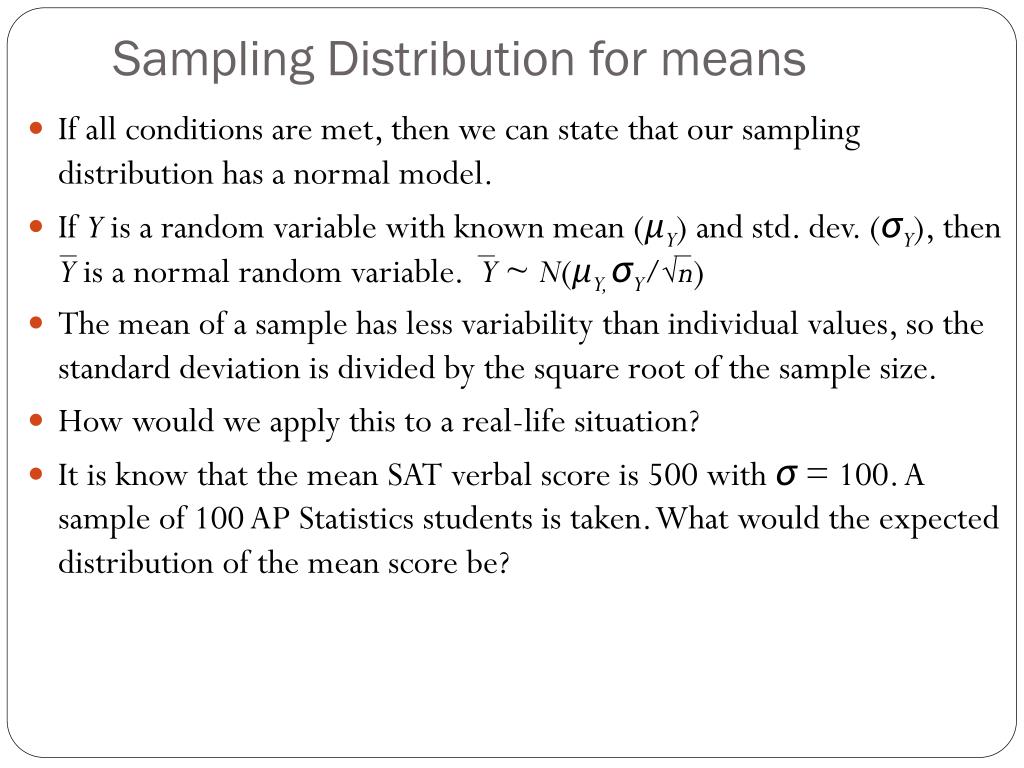 Ppt Sampling Distribution Models Powerpoint Presentation Free