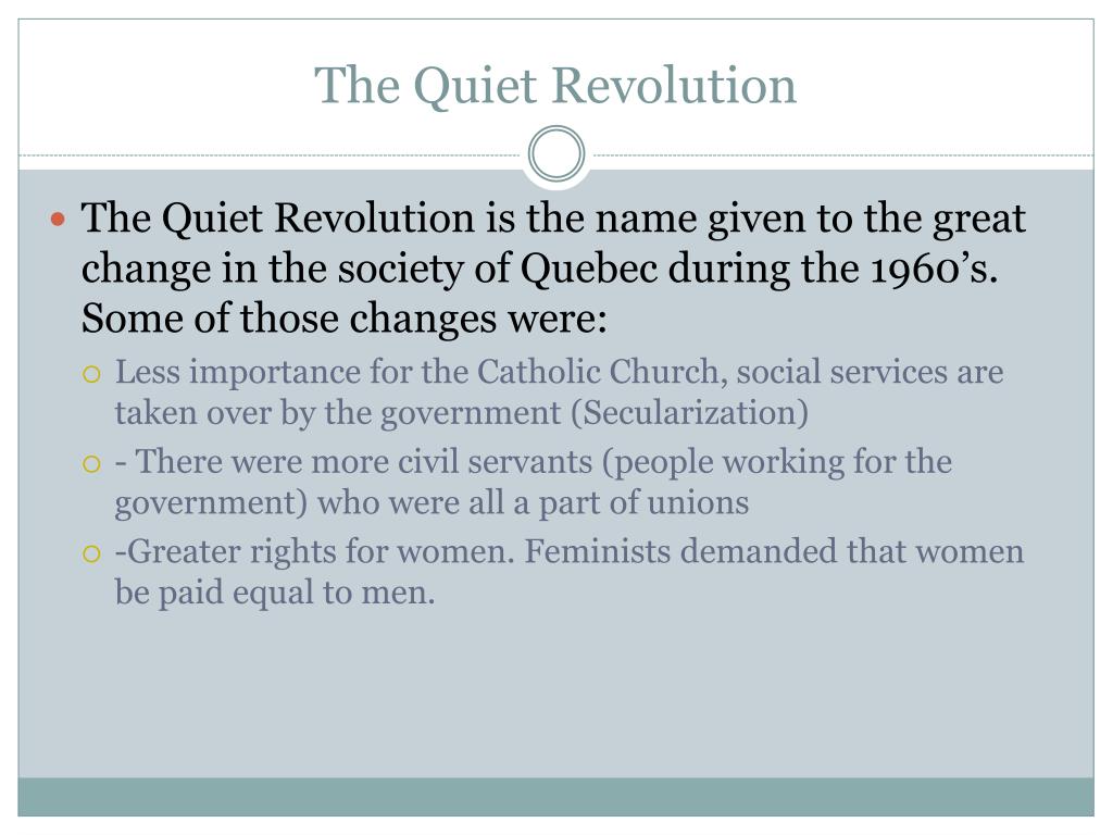PPT - The modernization of Quebec Society PowerPoint Presentation, free ...
