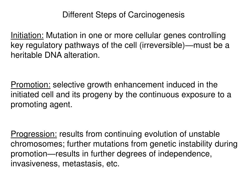 PPT - Chemical Carcinogenesis: Initiation, Promotion and Progression ...