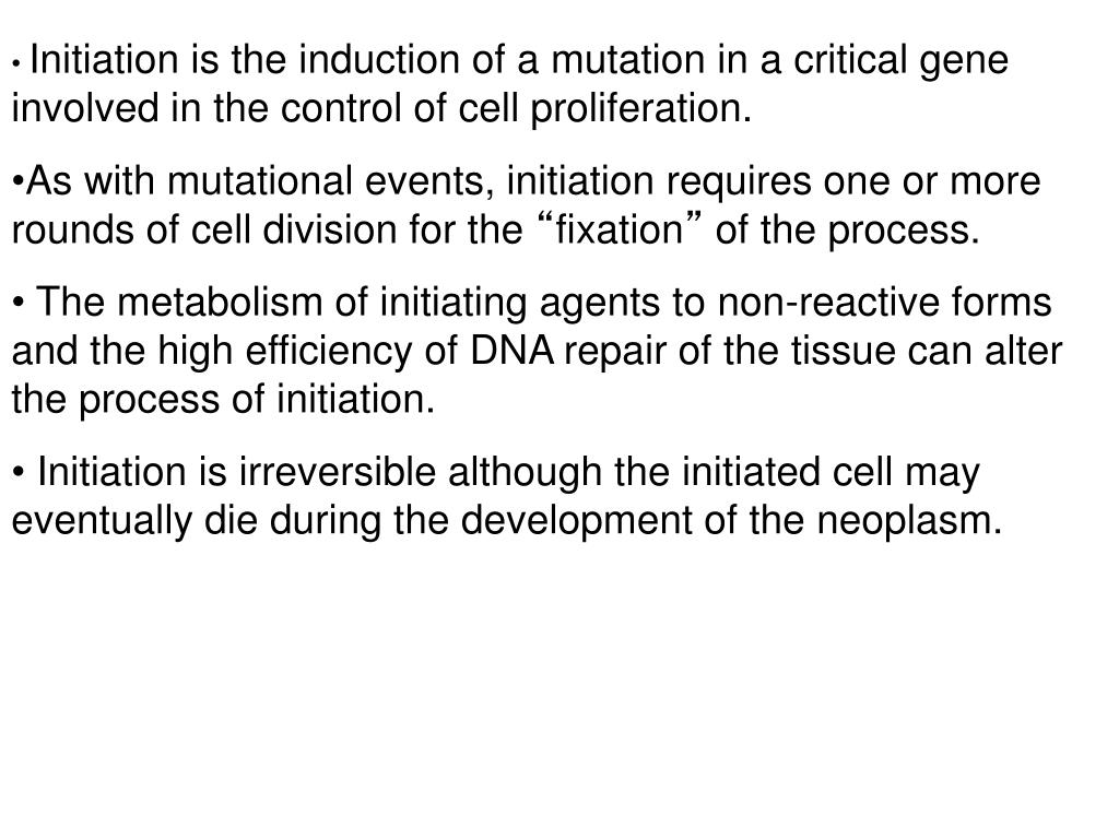 PPT - Chemical Carcinogenesis: Initiation, Promotion and Progression ...