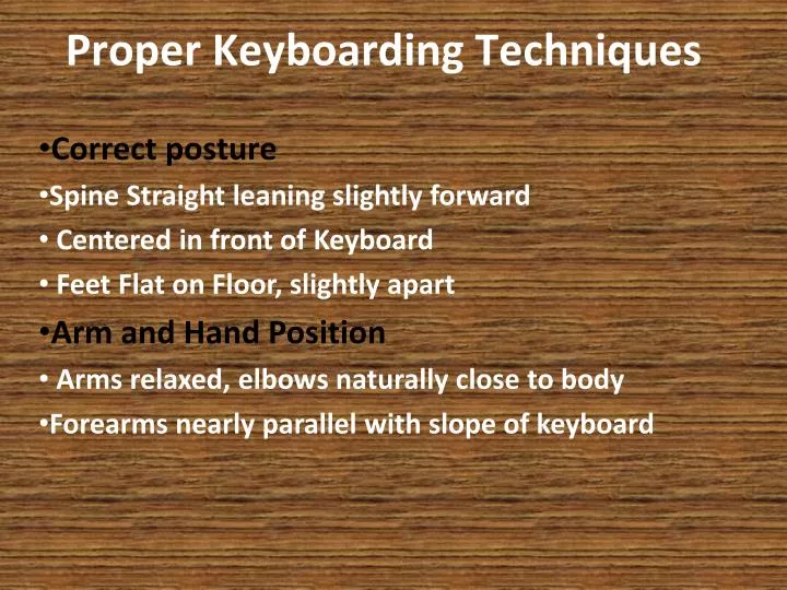 PPT - Proper Keyboarding Techniques PowerPoint Presentation, free ...