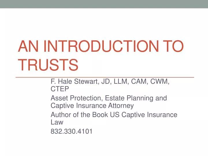 PPT - An Introduction to Trusts PowerPoint Presentation, free download ...