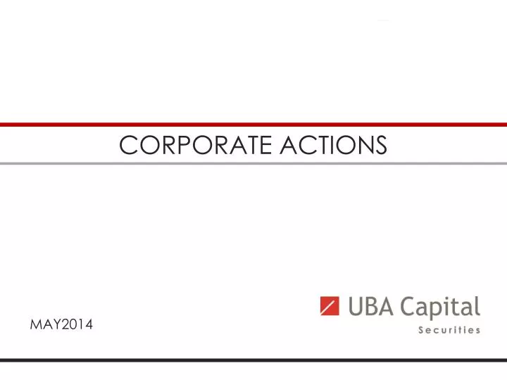PPT - CORPORATE ACTIONS PowerPoint Presentation, free download - ID:2015131