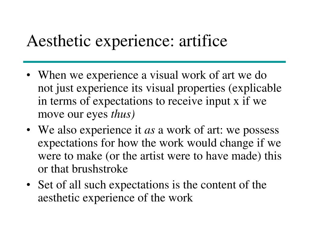 PPT - Painting an experience? How aesthetics might assist a ...
